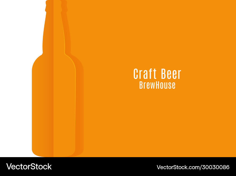 Craft beer banner cut paper bottle Royalty Free Vector Image