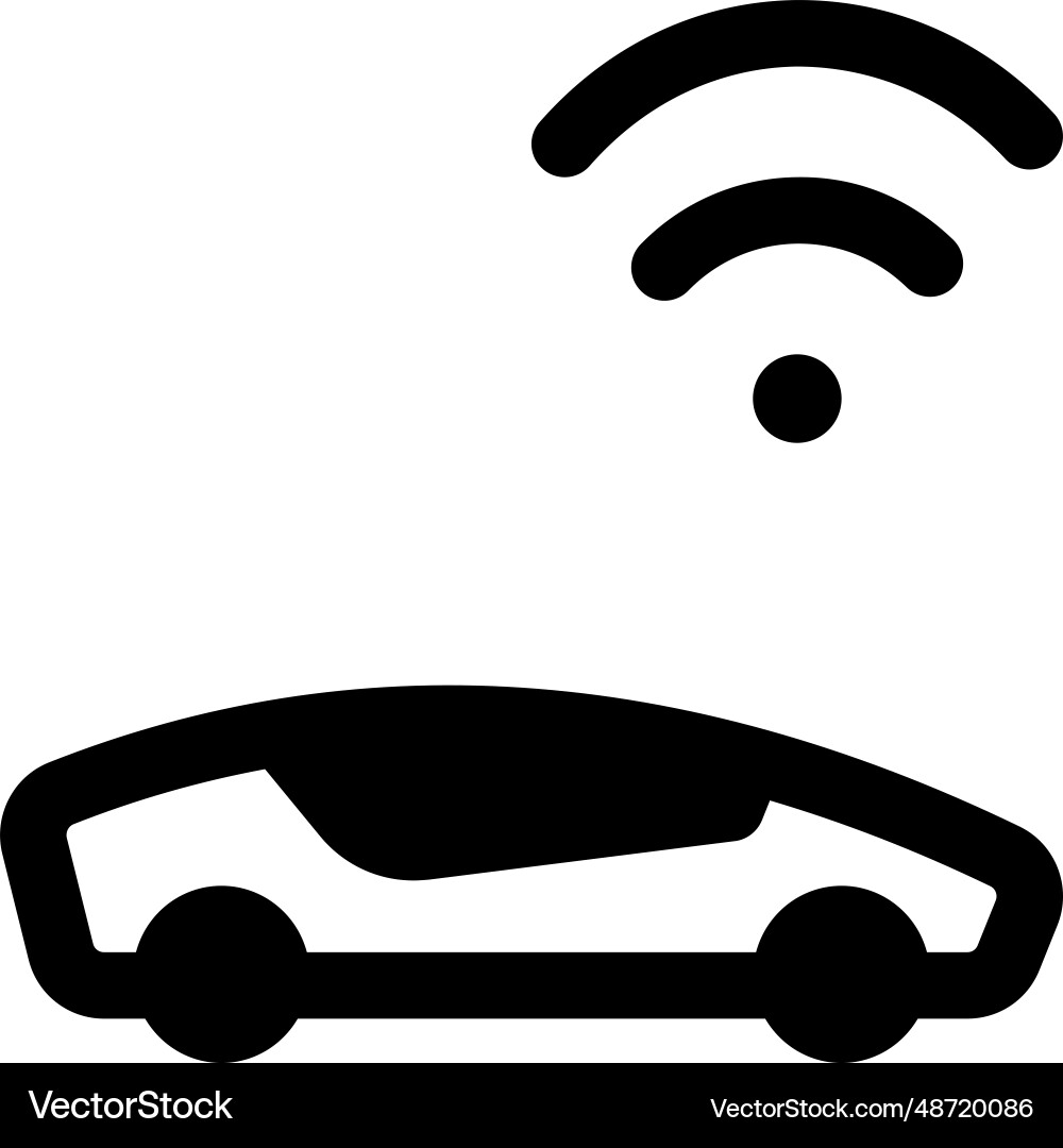 Ev car with internet connectivity isolated Vector Image