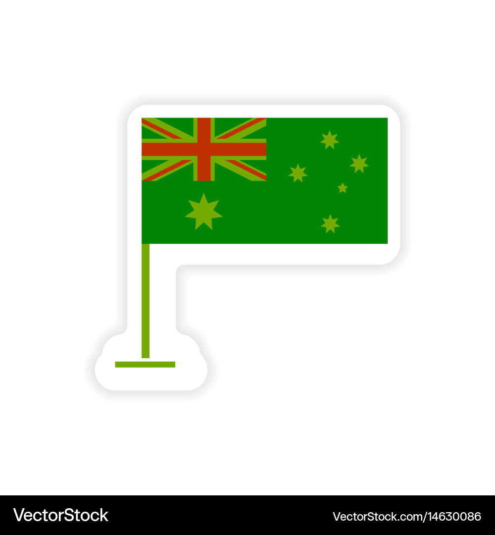 Paper sticker australian flag on white background Vector Image