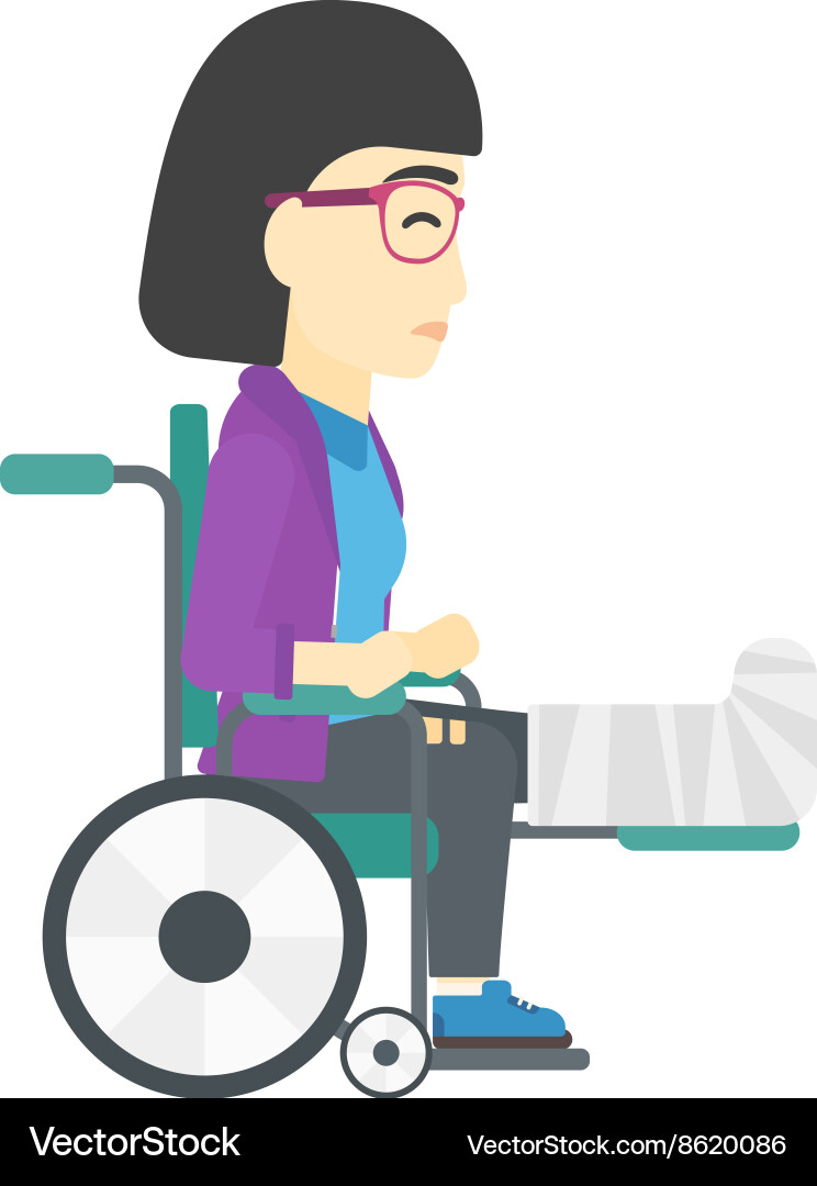 Patient sitting in wheelchair Royalty Free Vector Image