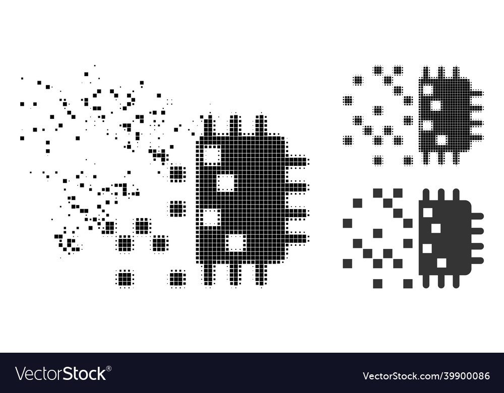 Shredded pixelated digital chip generation icon Vector Image Shredded pixelated digital chip generation icon Vector Image