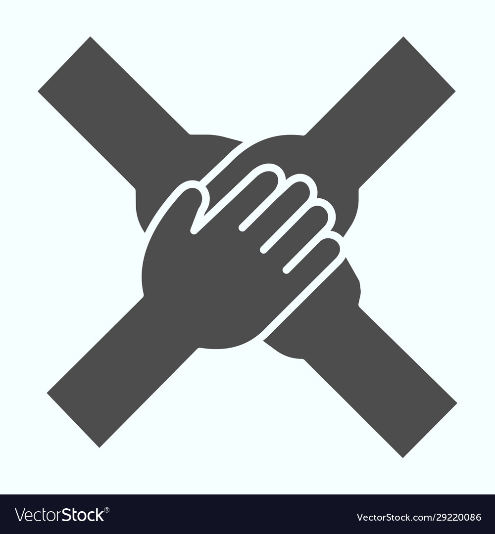 Team arms solid icon teamwork Royalty Free Vector Image