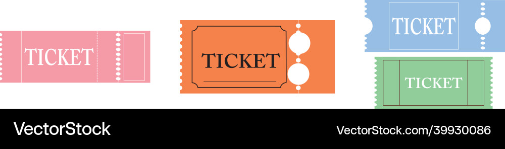Ticket icon tickets icons set coupon Royalty Free Vector
