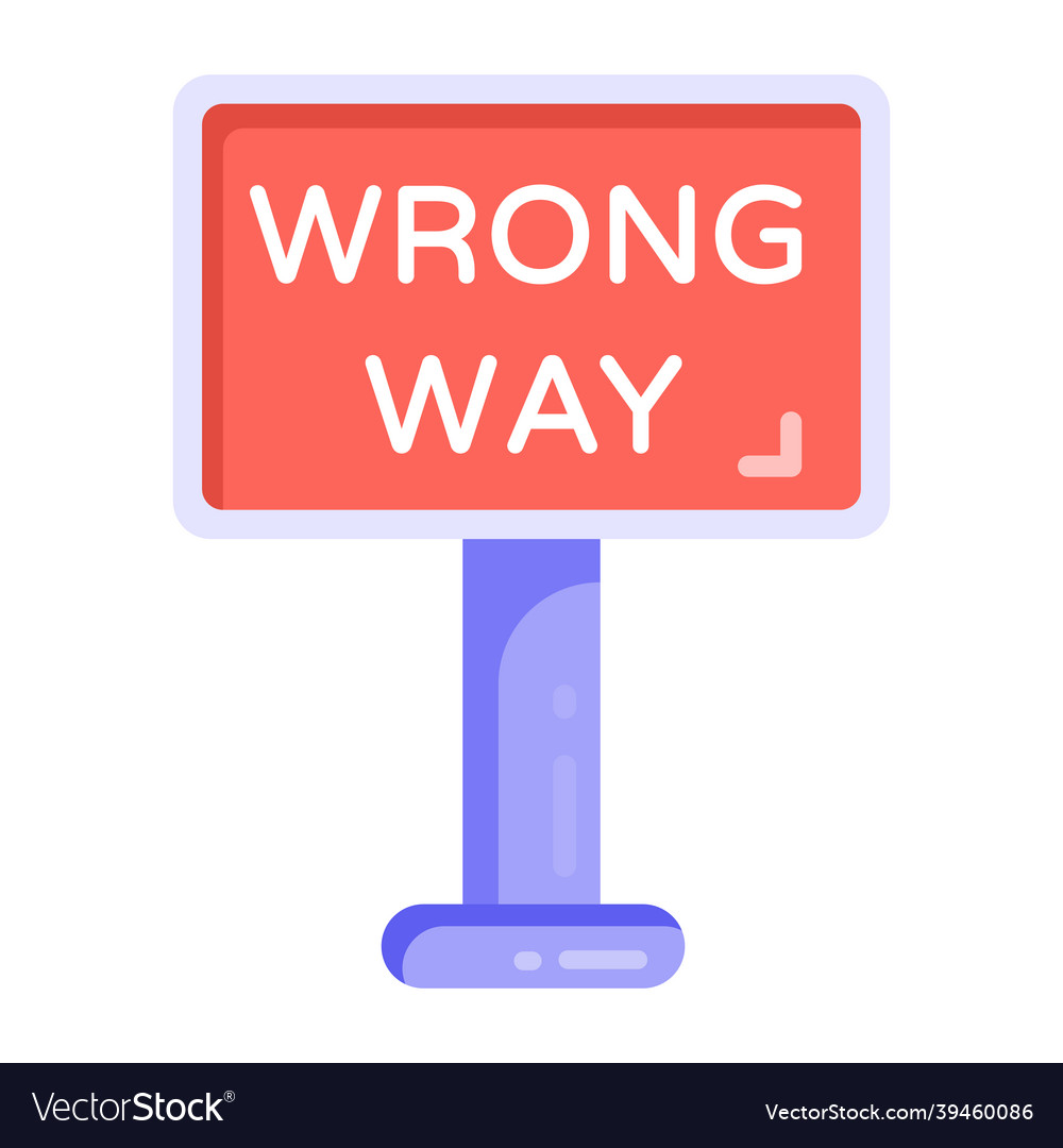 Wrong way Royalty Free Vector Image - VectorStock