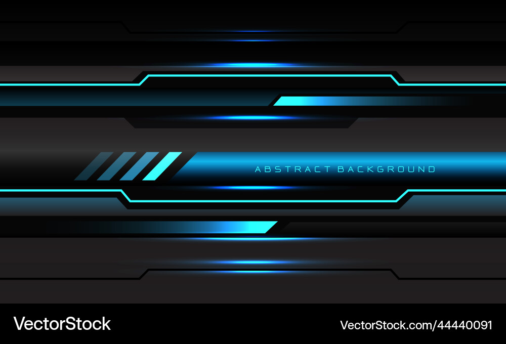 Abstract metallic blue line black cyber geometric Vector Image