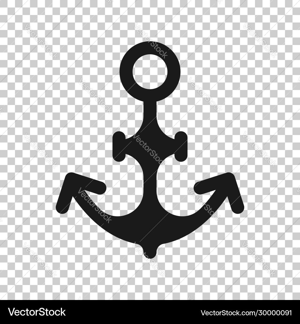 Boat anchor icon in flat style vessel hook Vector Image