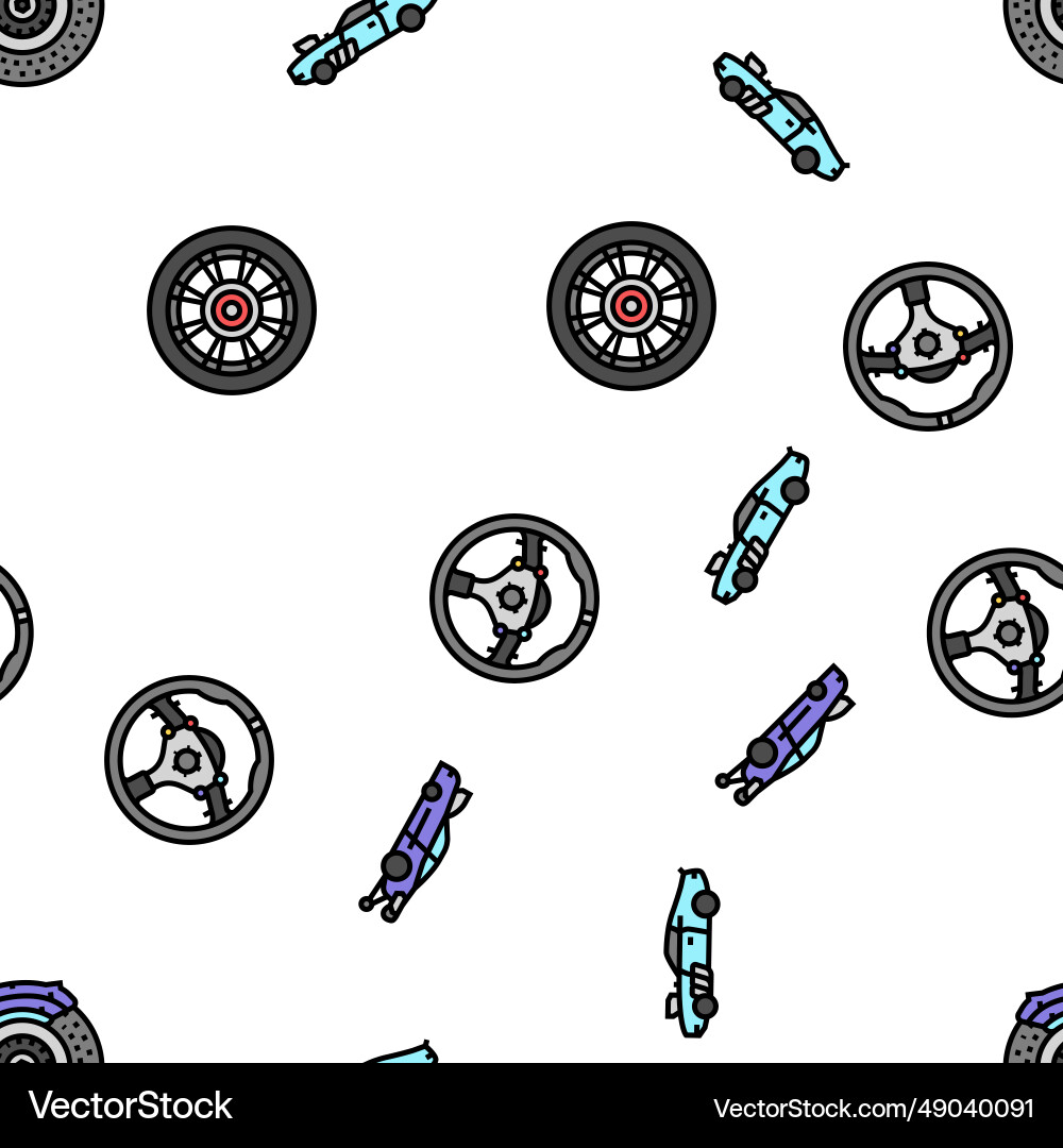 Car race vehicle speed auto seamless Royalty Free Vector