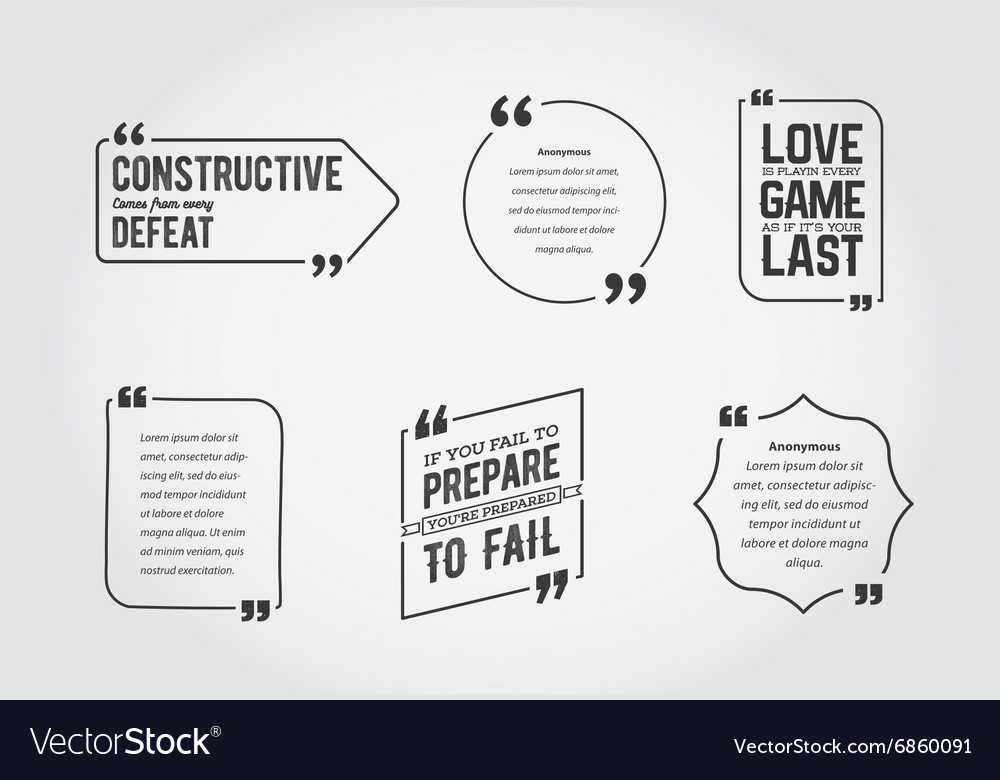 Empty quote template bubble set Royalty Free Vector Image