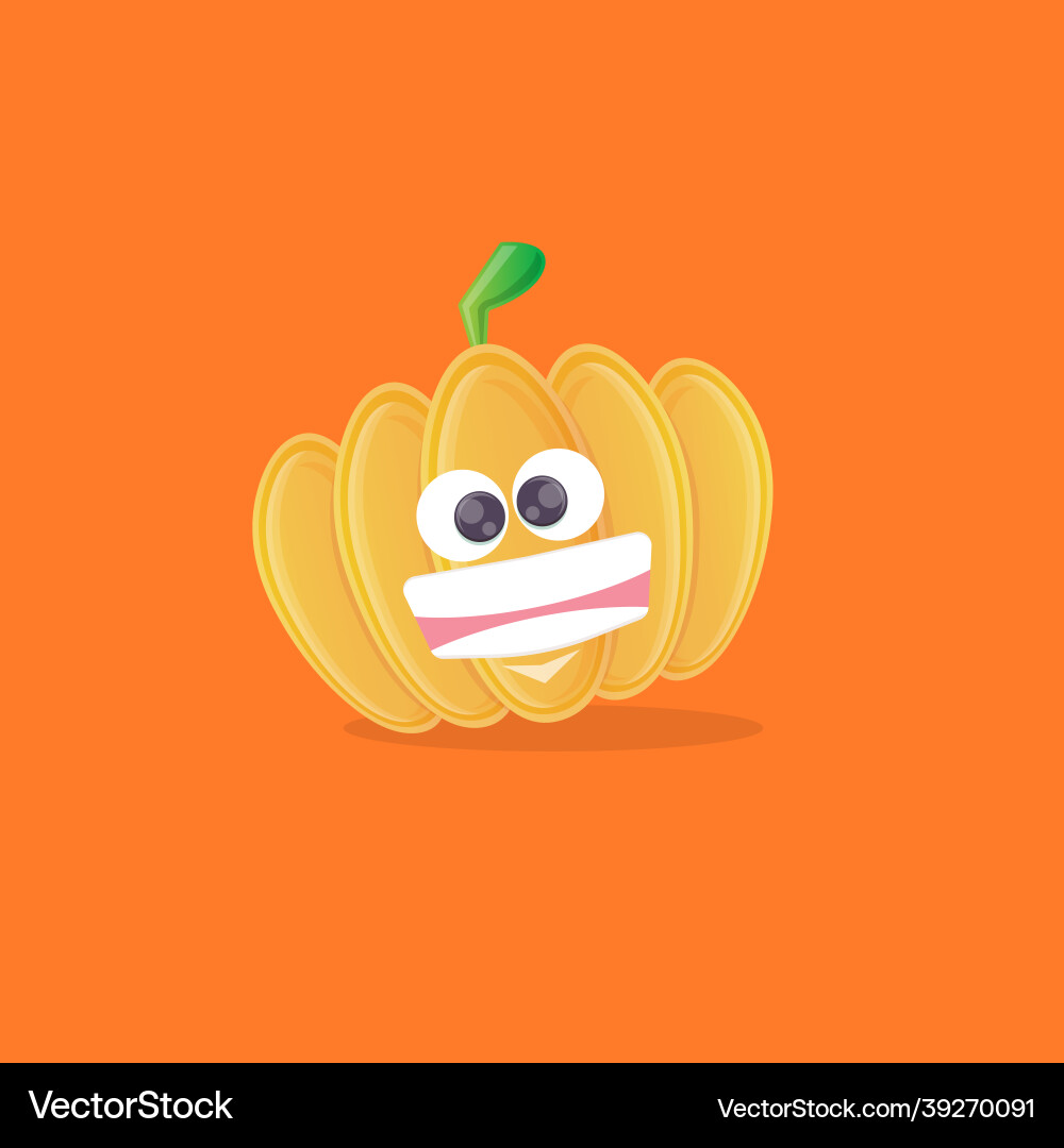 Funny cartoon pumpkin character isolated Vector Image