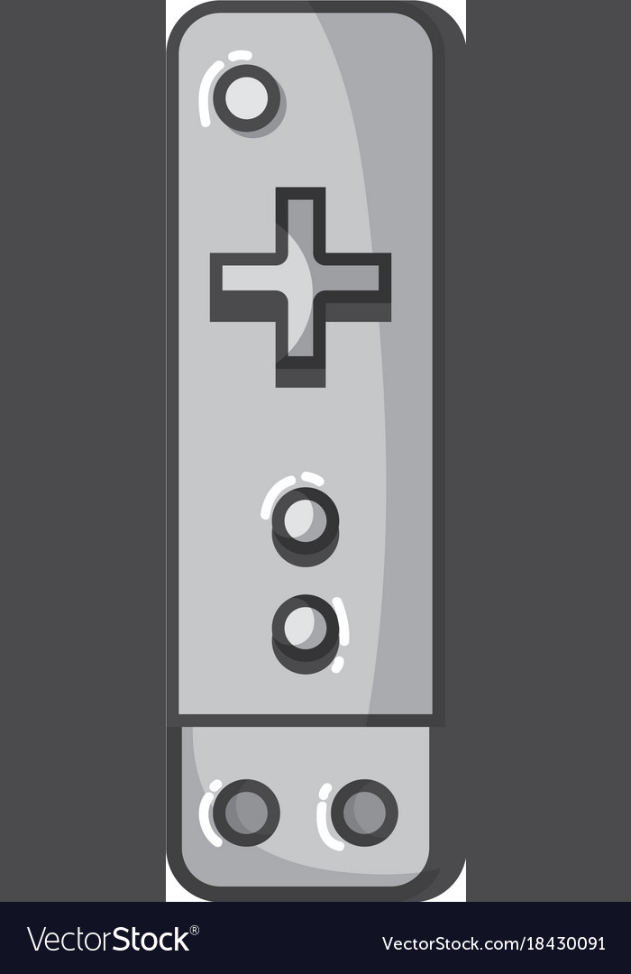 Grayscale controller object to video game console Vector Image