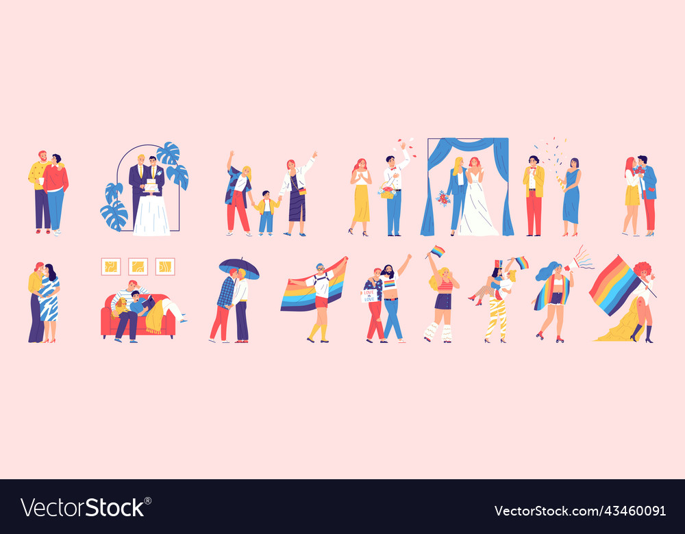 Lgbt color icon set Royalty Free Vector Image - VectorStock