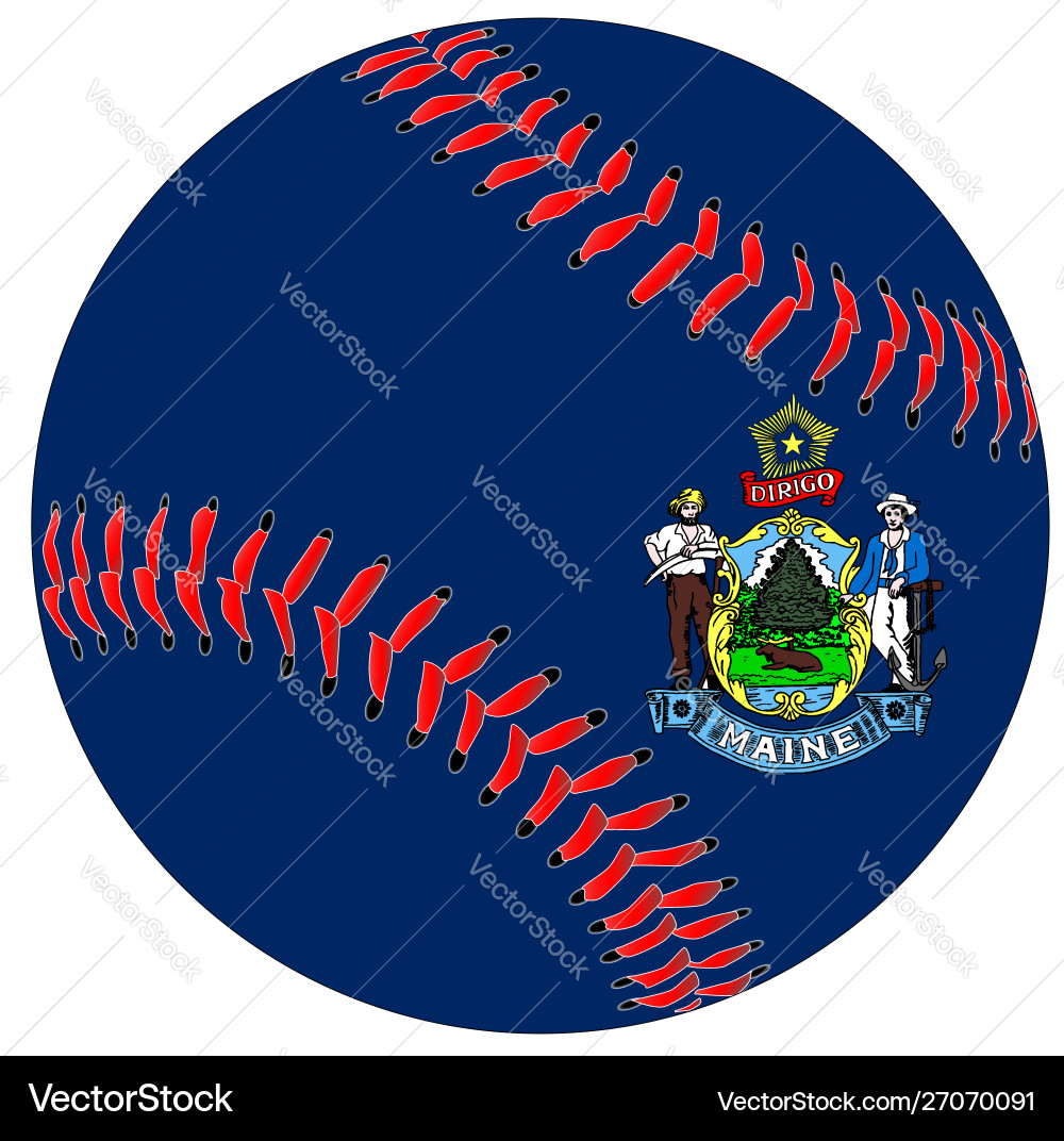 Maine flag baseball Royalty Free Vector Image - VectorStock