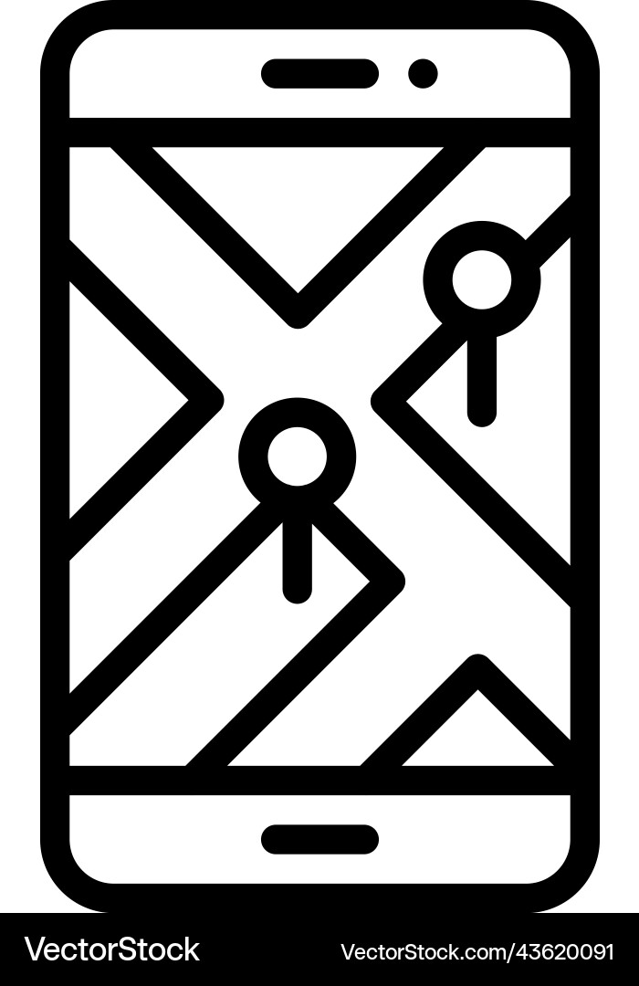 Map on smartphone icon location and navigation Vector Image