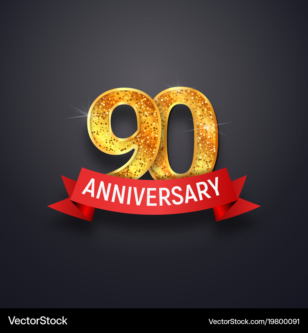 Ninety anniversary logo template 90th years Vector Image