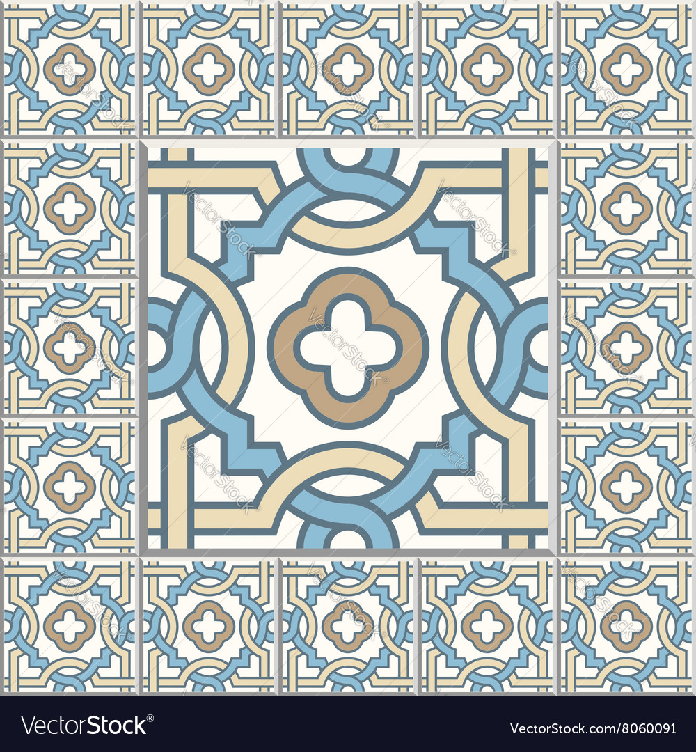 Retro floor tiles pattern Royalty Free Vector Image