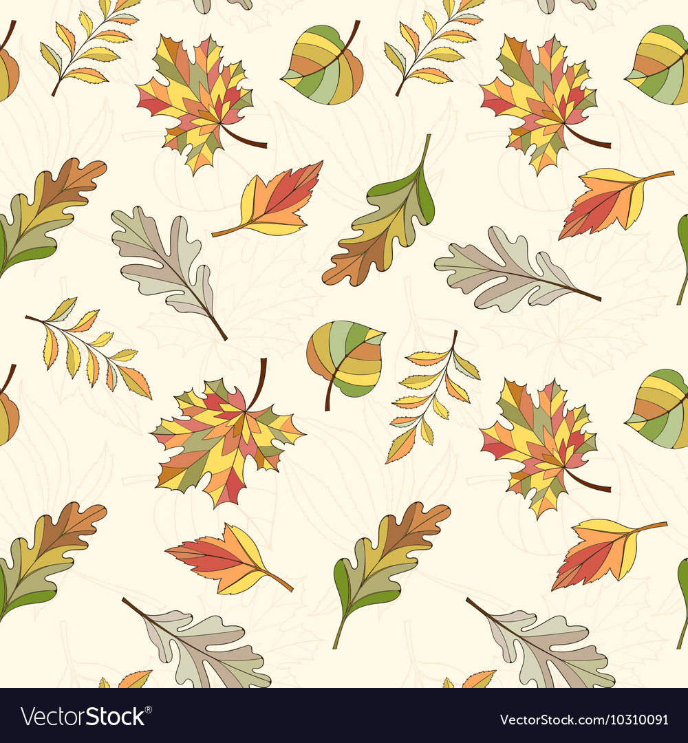 Seamless leaves pattern Royalty Free Vector Image