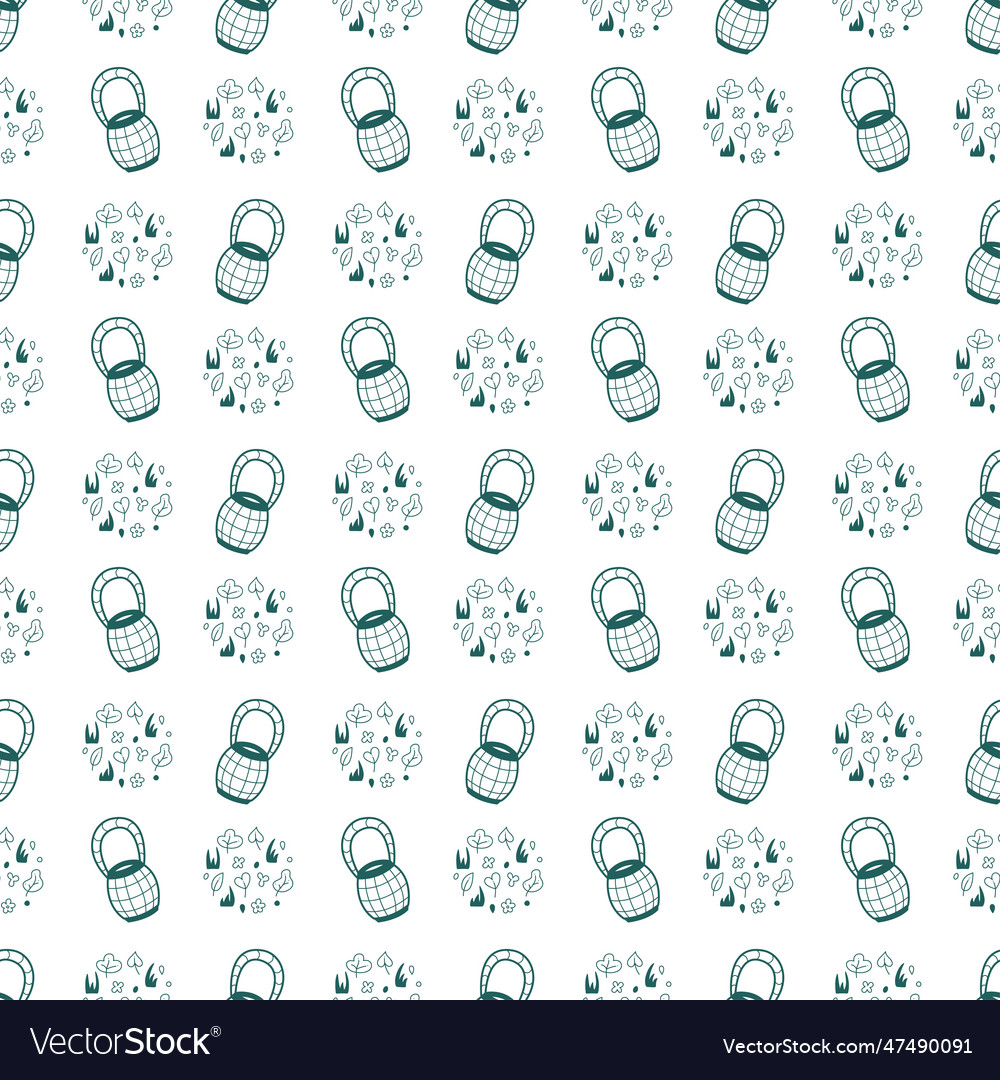 Seamless pattern with one abstract baskets Vector Image