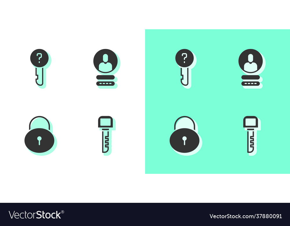 Set key undefined key lock and create account Vector Image