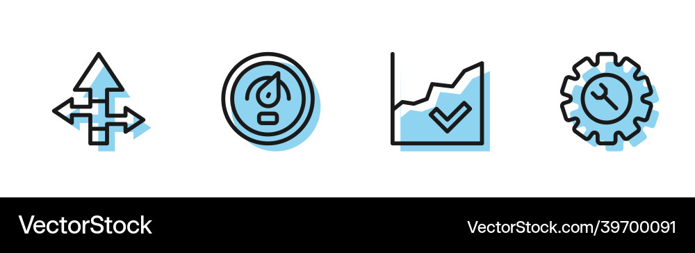 Set line financial growth increase arrow digital Vector Image