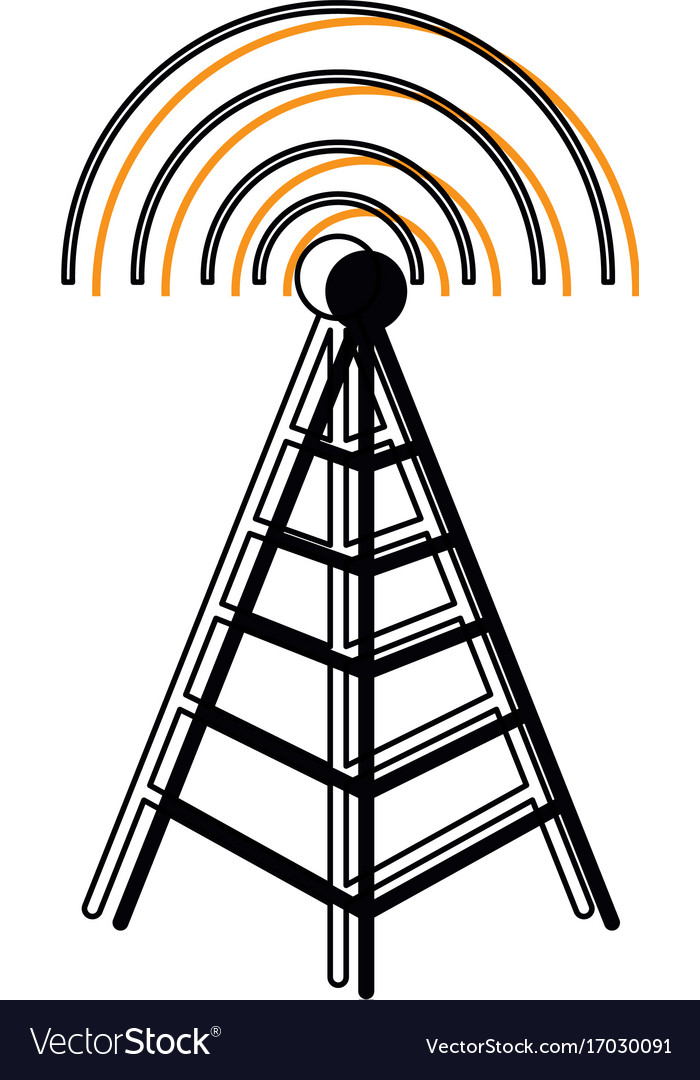 Tower Antenna Mast Sign Communication Transmitter Vector Image