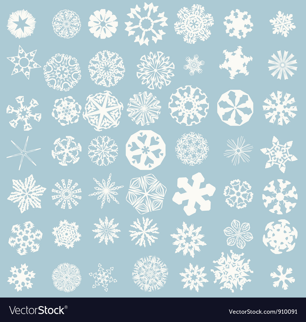 Winter snowflakes set Royalty Free Vector Image