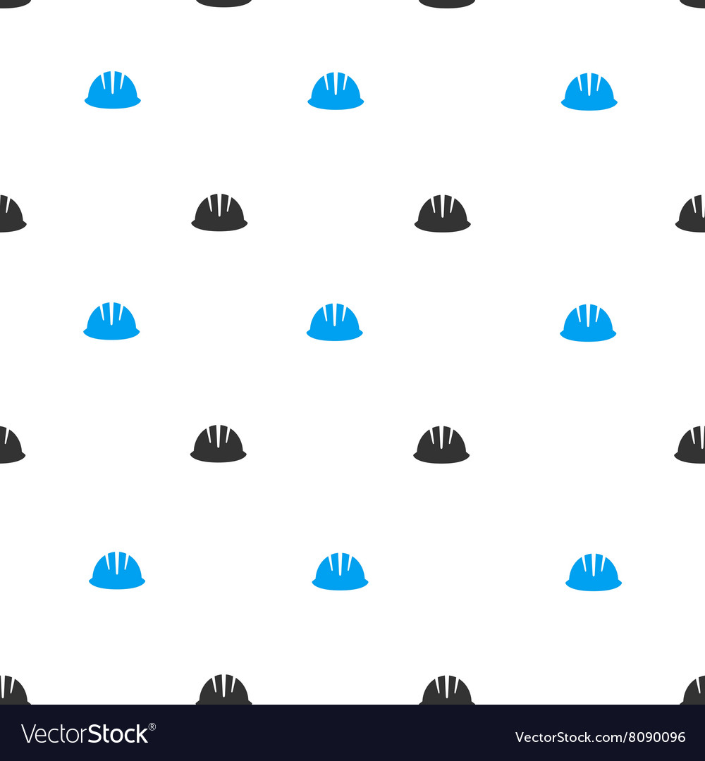 Builder helmet flat seamless pattern Royalty Free Vector