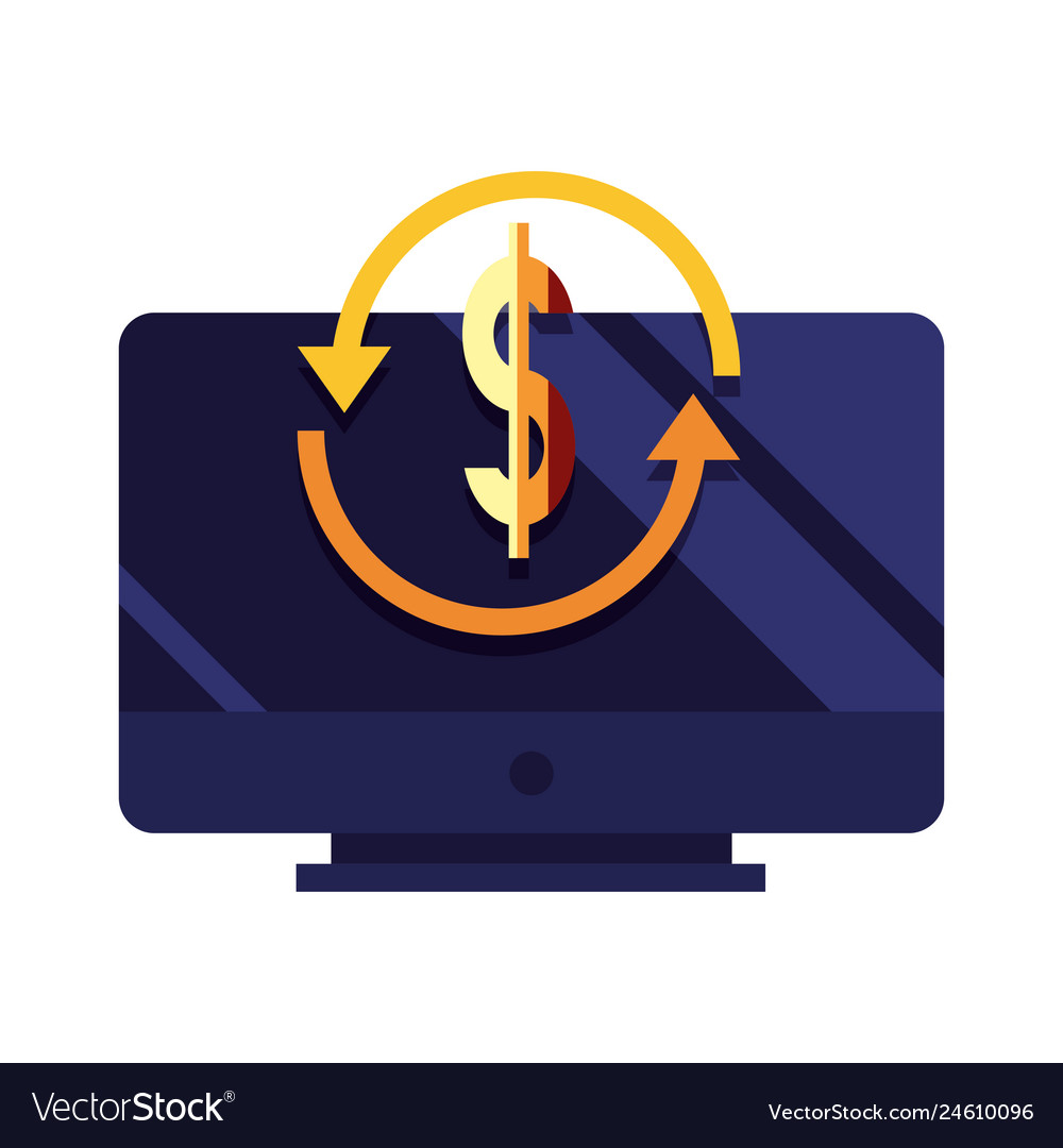 Computer dollar exchange Royalty Free Vector Image
