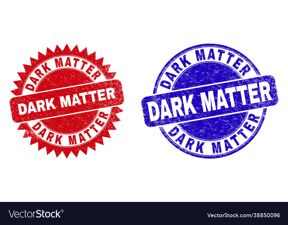 Dark matter rounded and rosette seals with grunge Vector Image