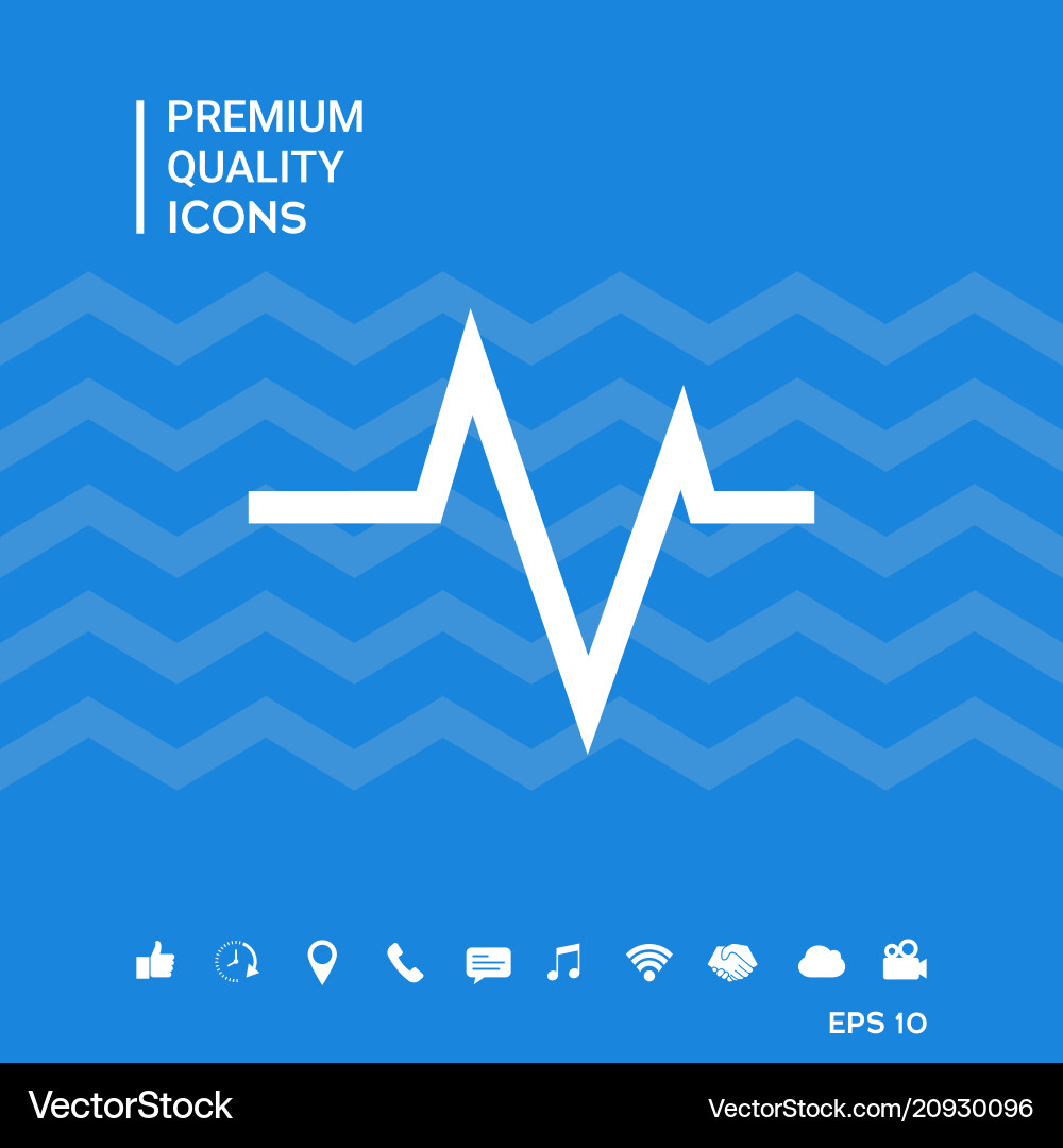 Ecg wave - cardiogram symbol medical icon Vector Image