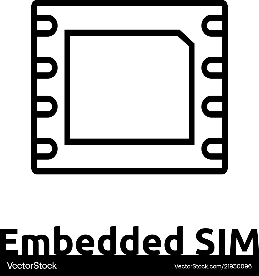 Esim embedded sim card icon symbol concept new Vector Image