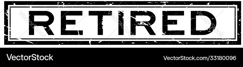 Grunge black retired word square rubber seal Vector Image