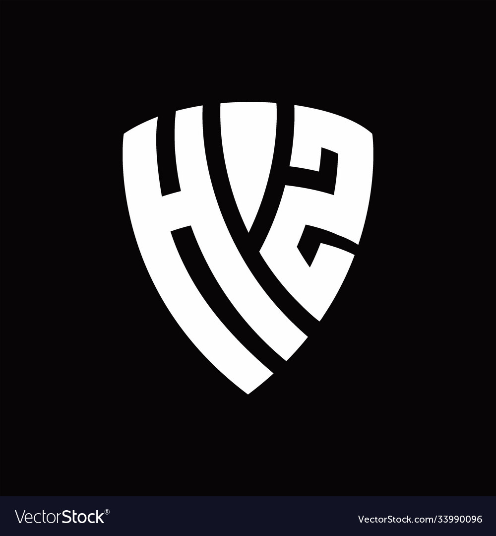 Hz logo monogram with shield elements shape Vector Image