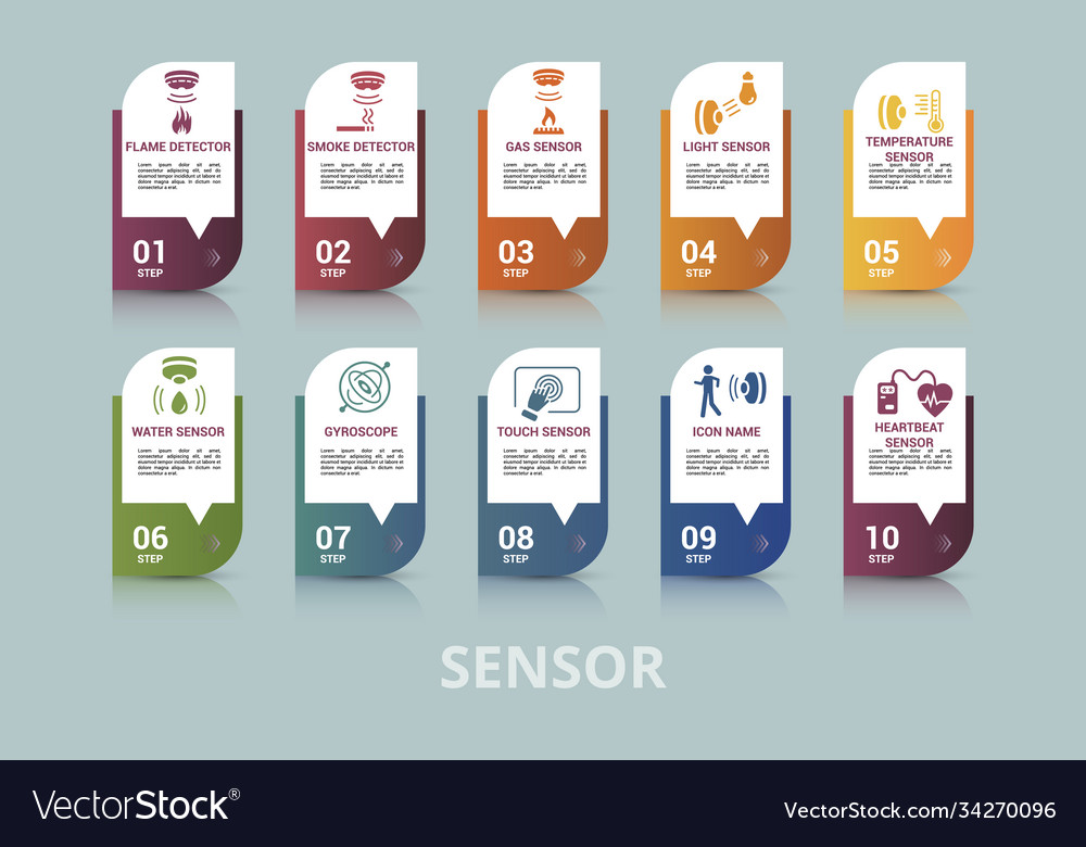 Infographic sensor template icons in different Vector Image