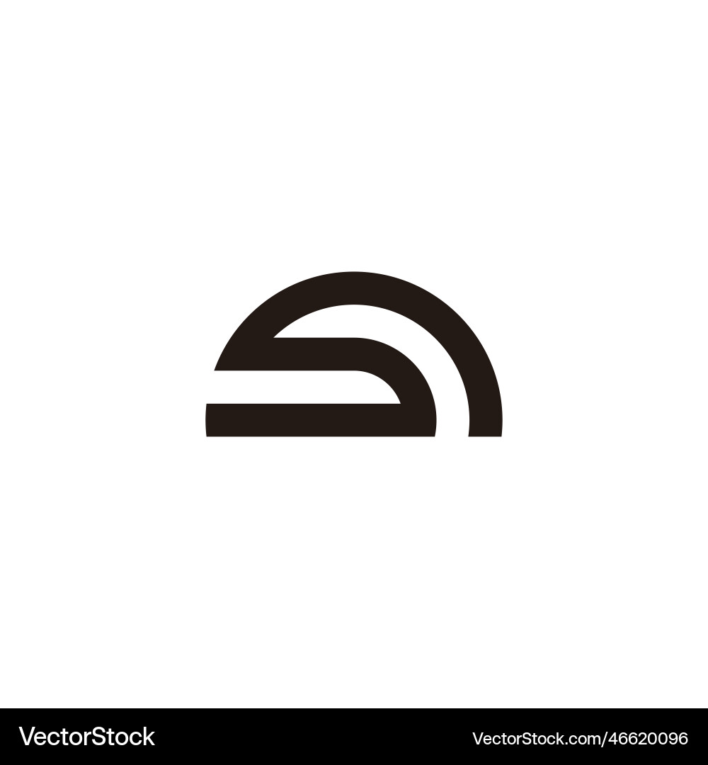 Letter s semicircle geometric symbol simple logo Vector Image