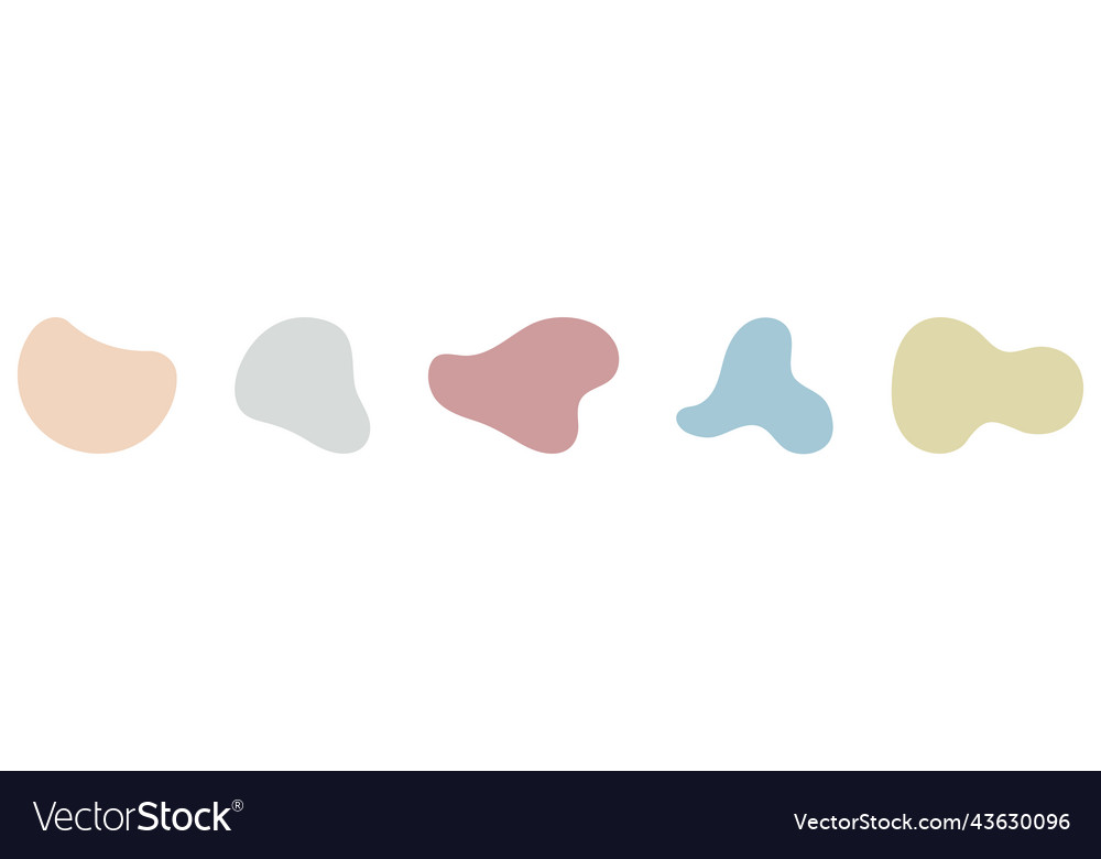 Liquid blob pastel color shapes set Royalty Free Vector