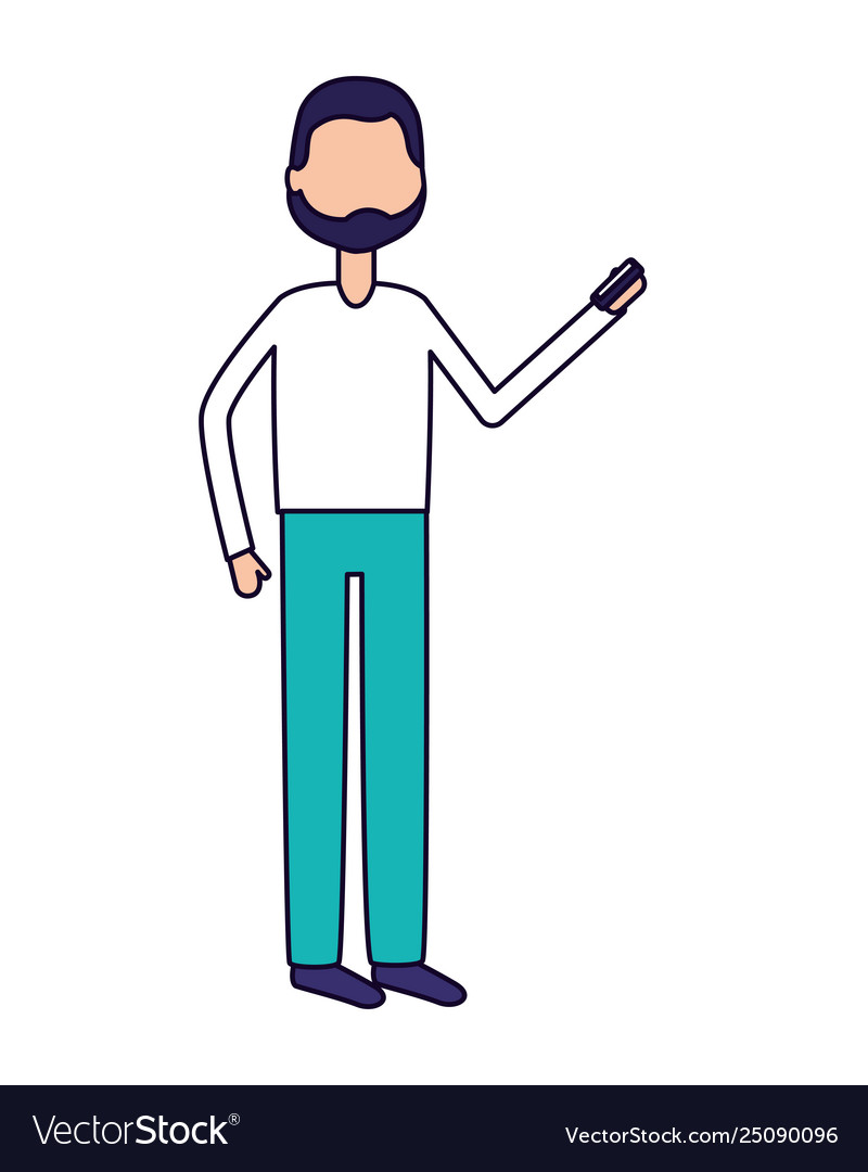 Man using smartphone Royalty Free Vector Image
