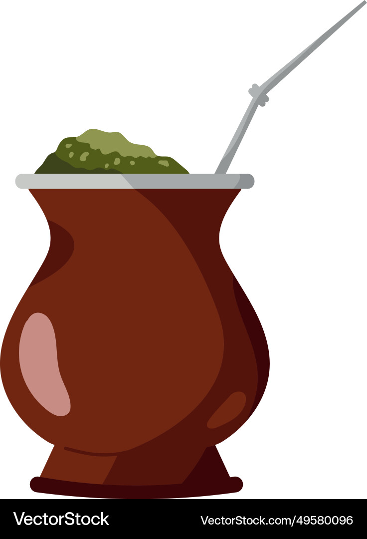 Mate gourd and bombilla herbal Royalty Free Vector Image