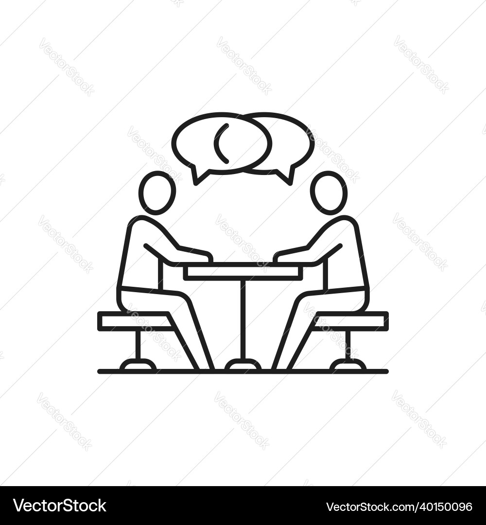 People sitting at desk and talking communication Vector Image