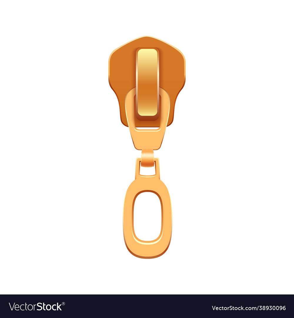 Realistic zip puller Royalty Free Vector Image