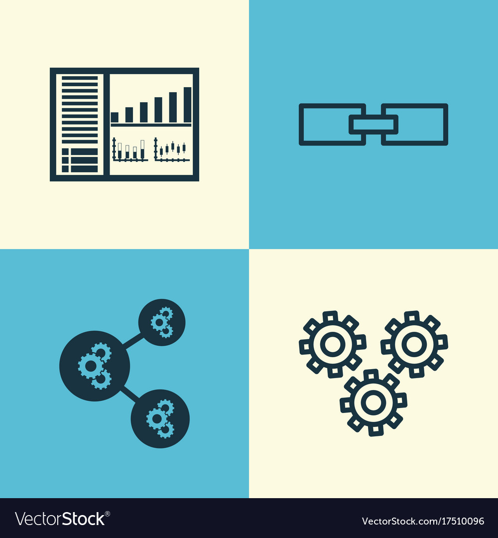 Robotics icons set collection of algorithm Vector Image