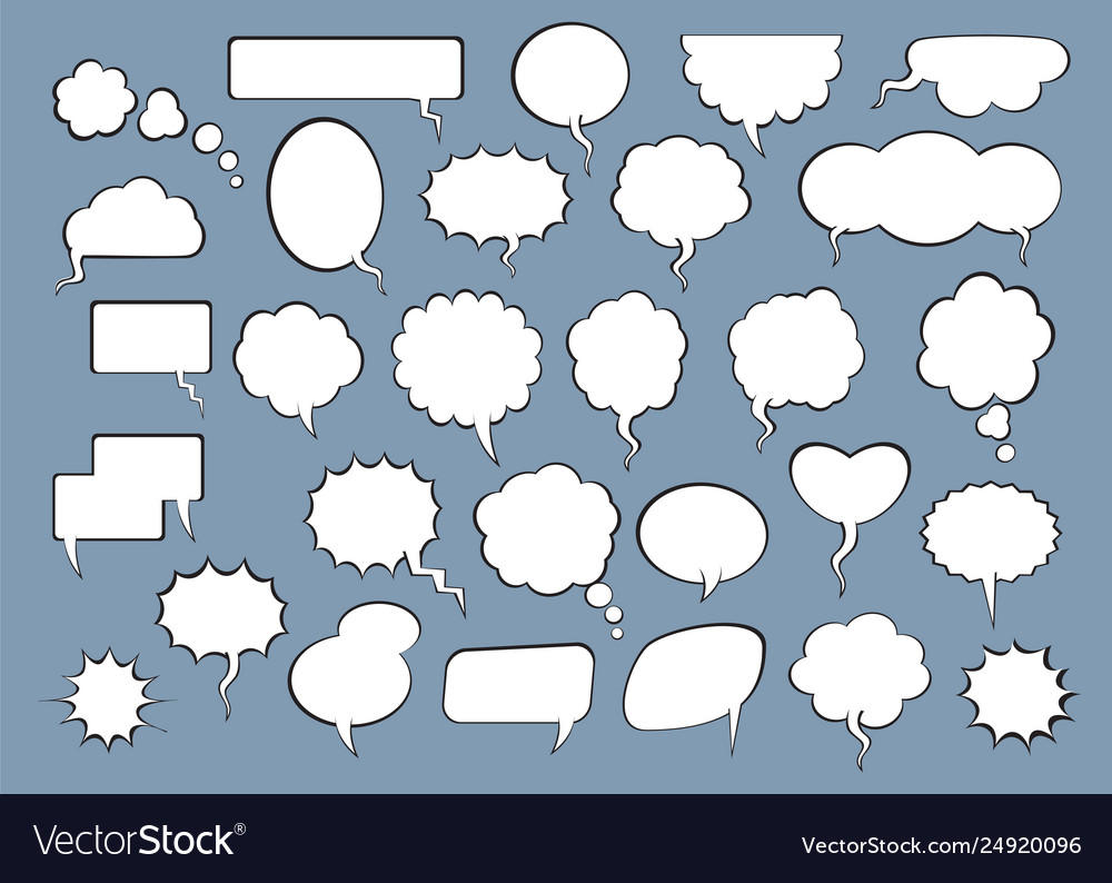 Set comic speech balloons Royalty Free Vector Image