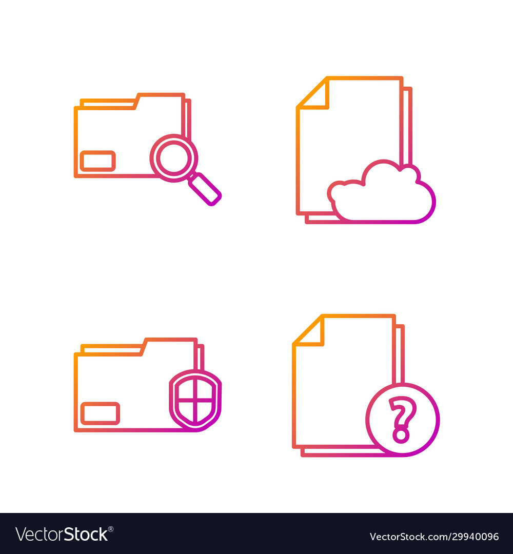 Set line unknown document document folder Vector Image Set line unknown document document folder Vector Image