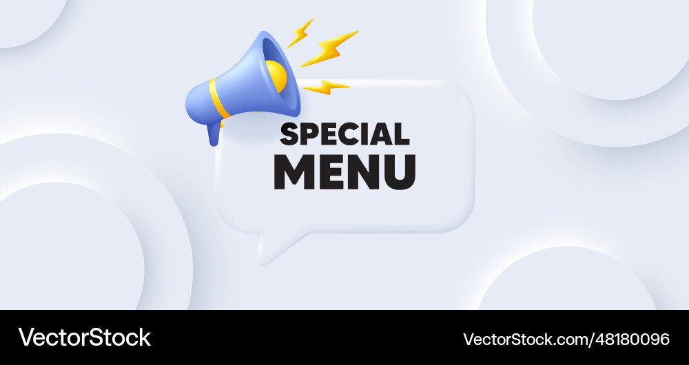 Special menu tag kitchen food offer neumorphic Vector Image