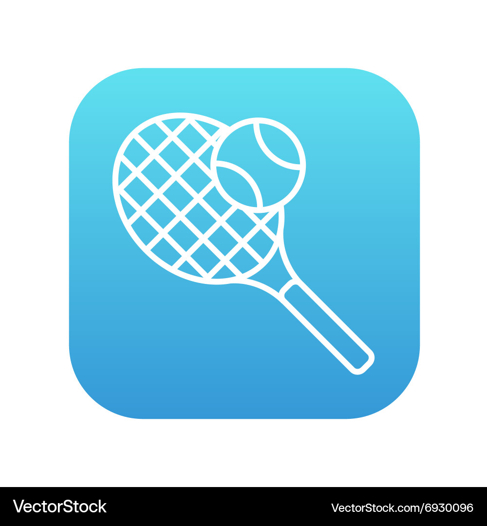 Tennis racket and ball line icon Royalty Free Vector Image