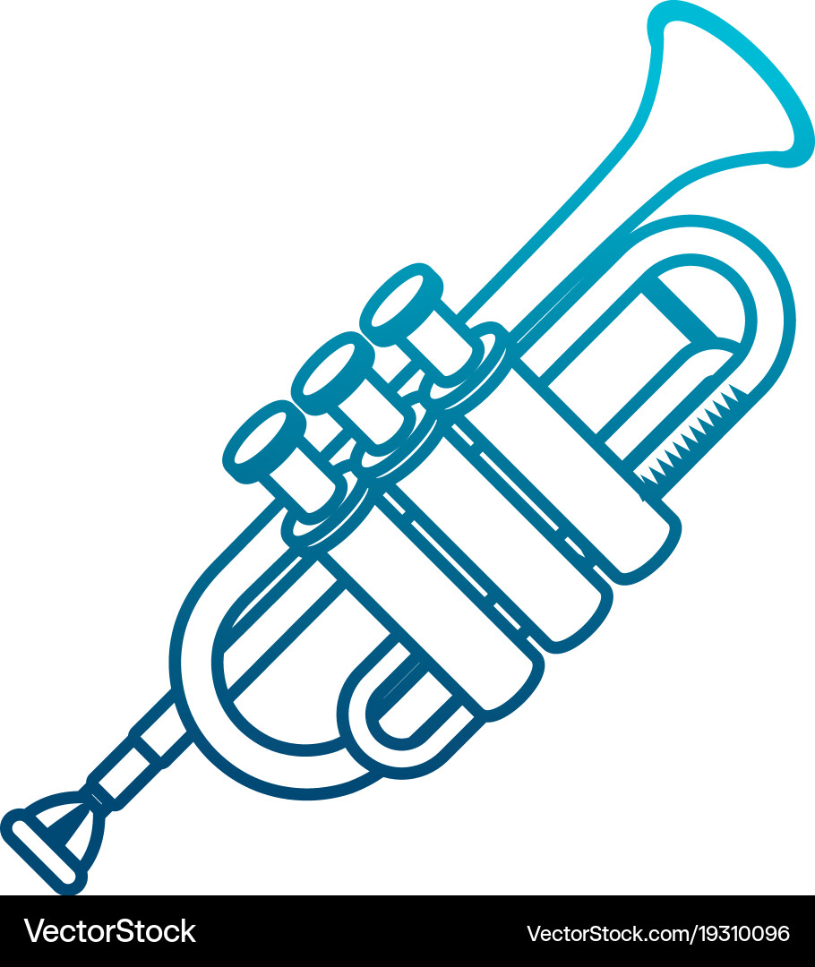 Trumpet music instrument Royalty Free Vector Image