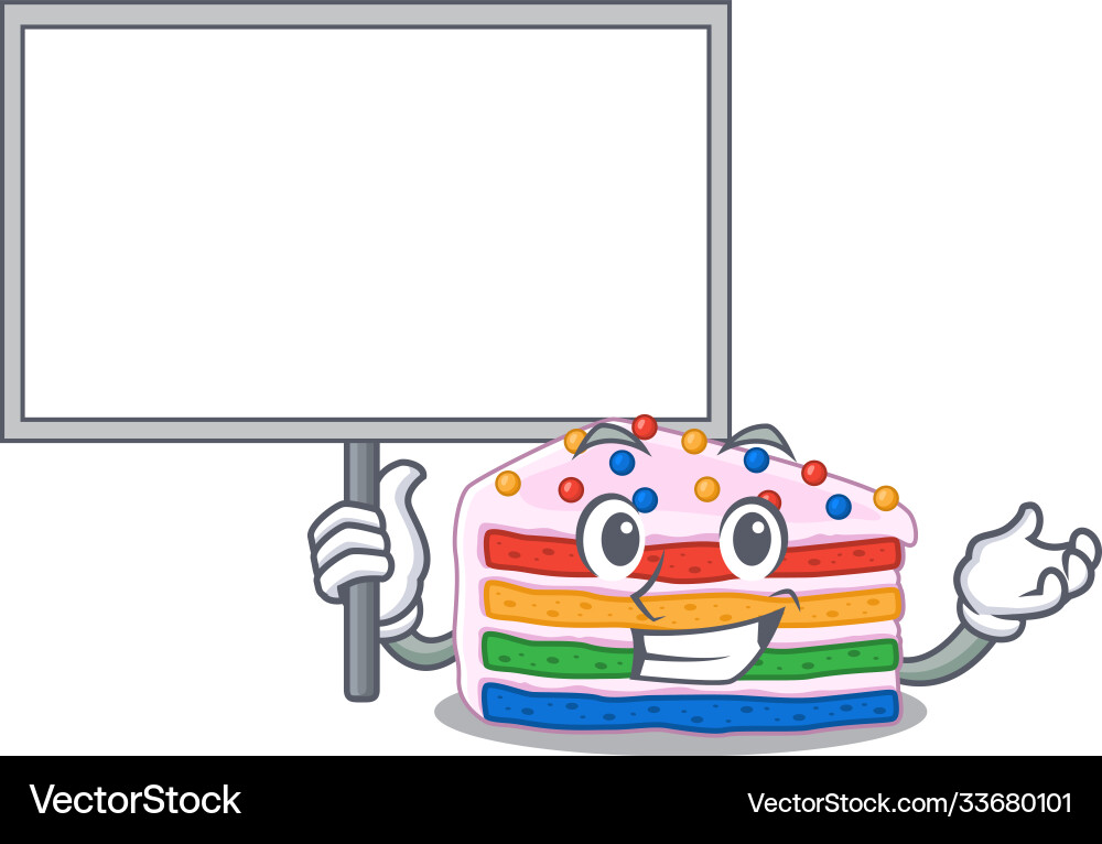 A cute picture rainbow cake mascot design Vector Image