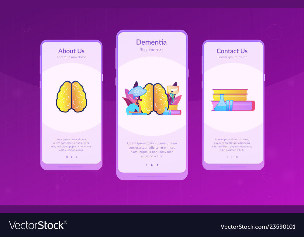 Alzheimer disease app interface template Vector Image Alzheimer disease app interface template Vector Image