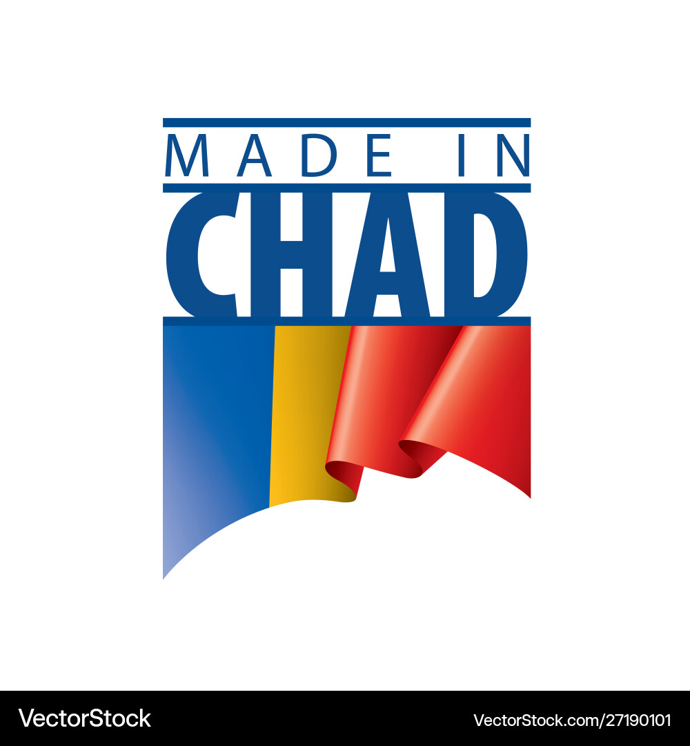 Chad flag on a white Royalty Free Vector Image