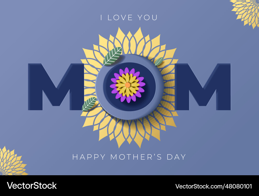 Happy mothers day greeting card background Vector Image