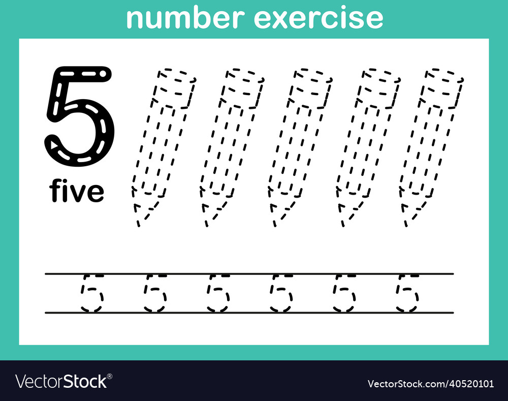 Number exercise Royalty Free Vector Image - VectorStock